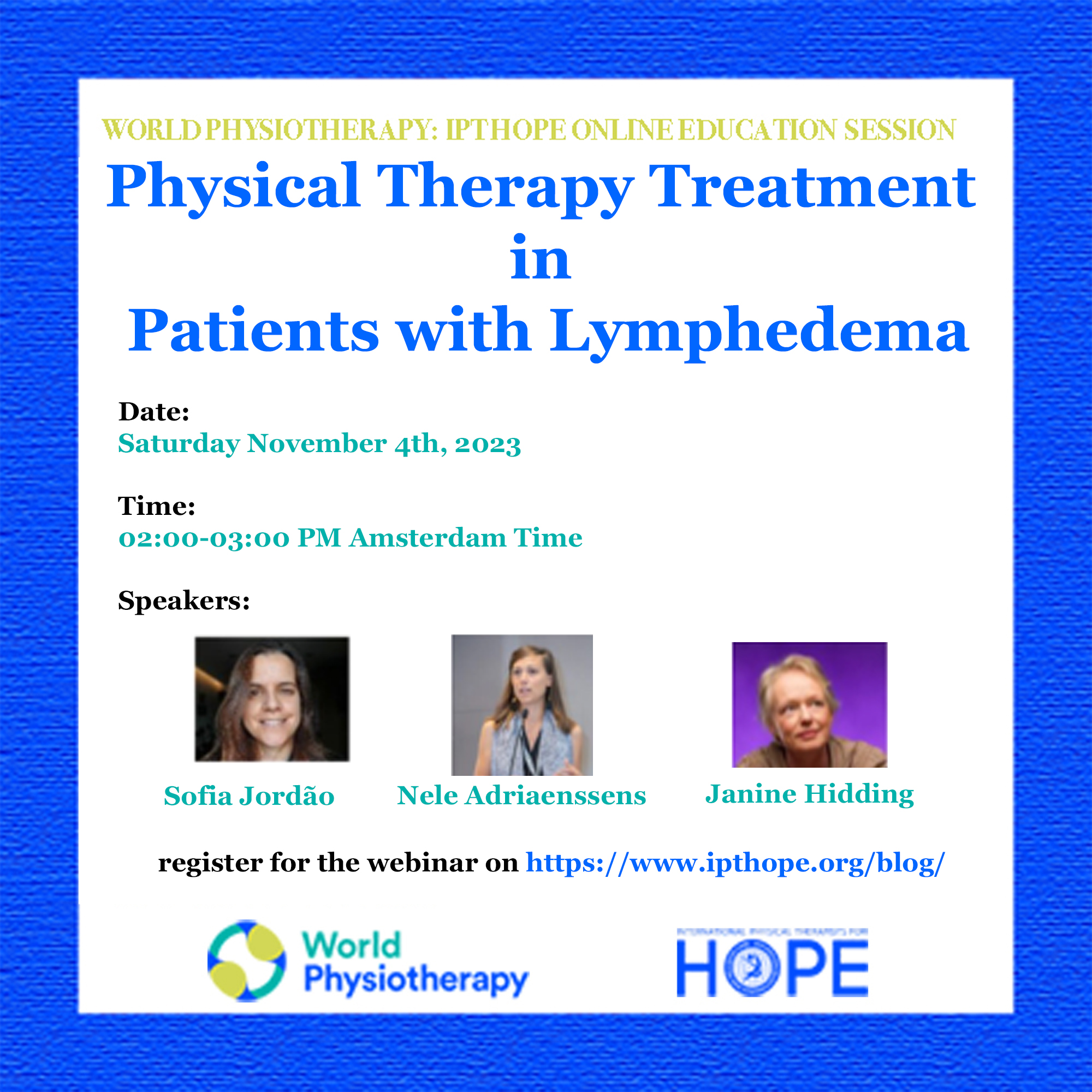 Webinar: Physical Therapy Treatment in Patients with Lymphedema - IPT-HOPE